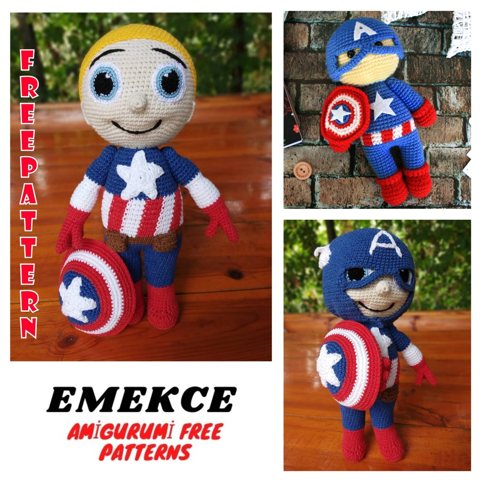 Amigurumi Captain America Free Crochet Pattern