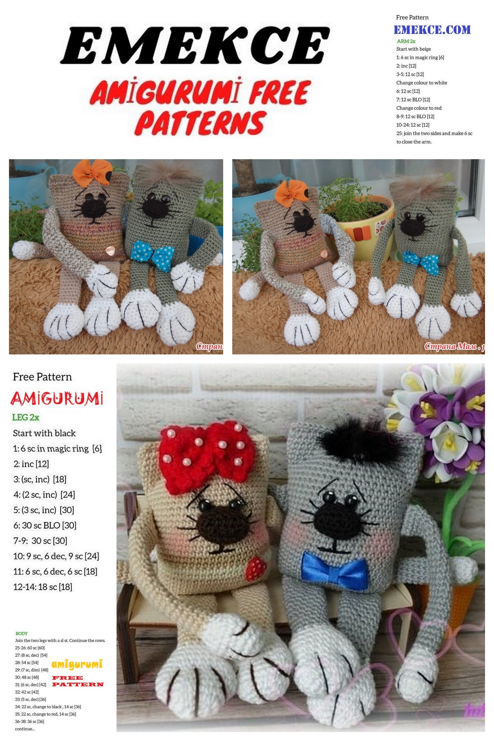 Amigurumi Angular Cat Free Crochet Pattern