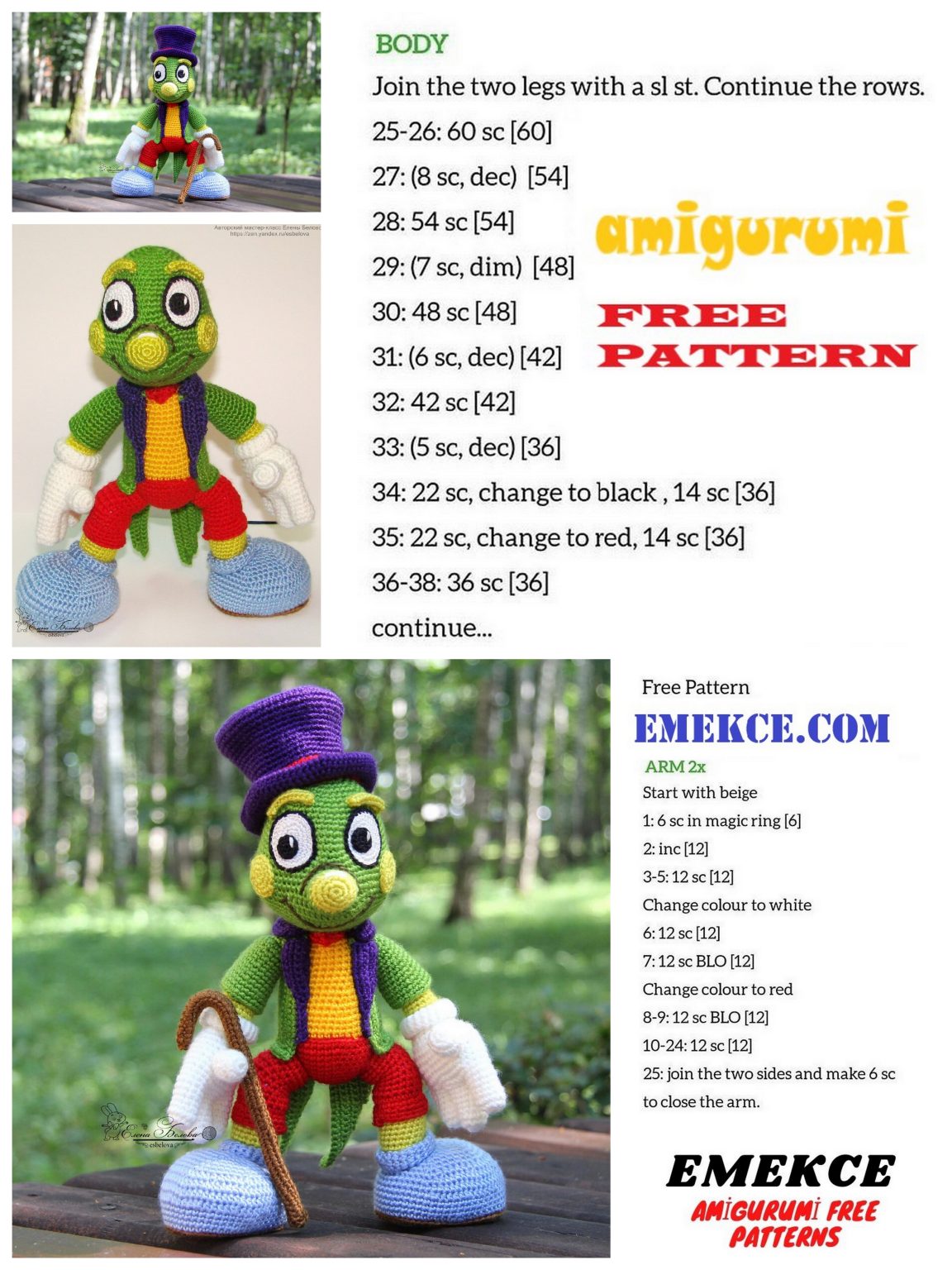 Amigurumi Cute Cicada Free Crochet Pattern