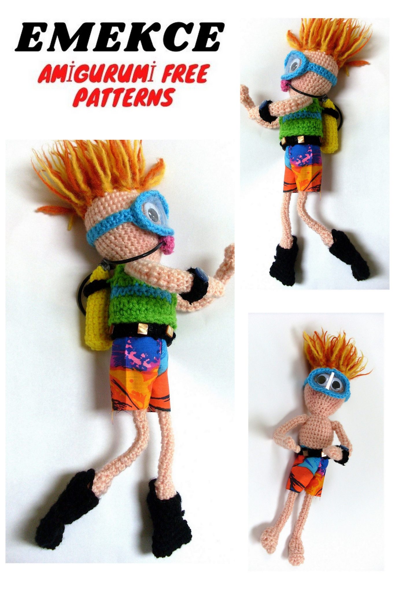 Dive into Creativity with Our Free Amigurumi Scuba Diver Doll Crochet ...