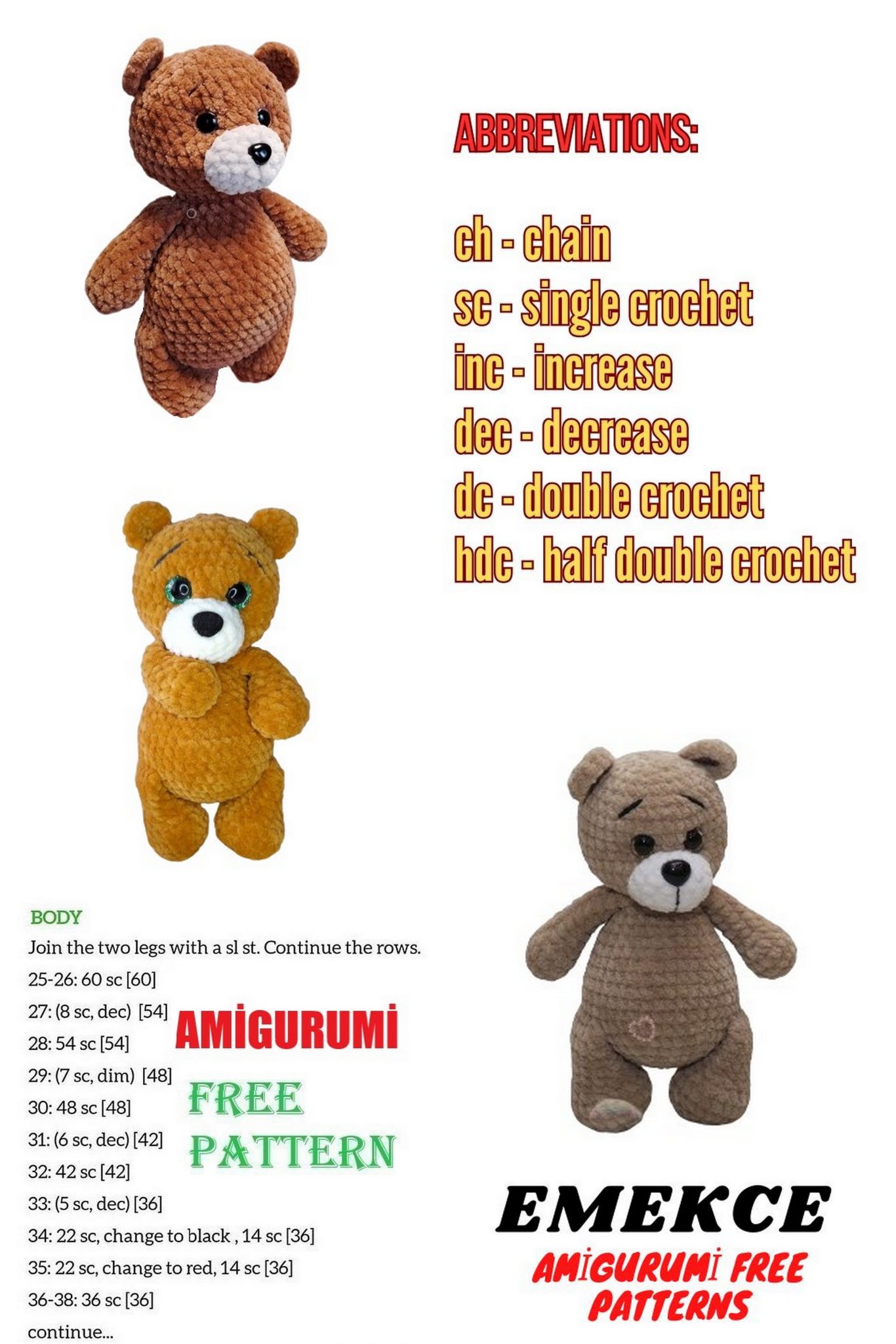 Adorable Teddy Bear Amigurumi Free Pattern: Create Your Own Cuddly Friend!