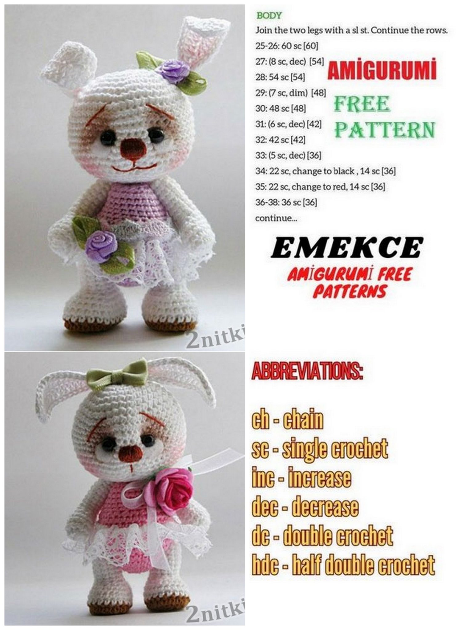 Free Cute Bunny Amigurumi Crochet Pattern and Tutorials: Craft Your ...